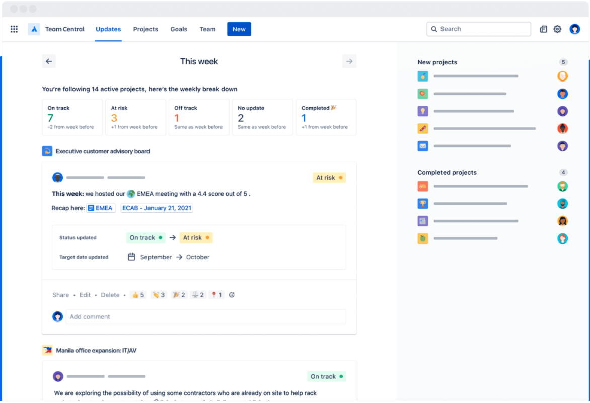 Atlassian cloud Team Central (Beta) is here - Practiproject